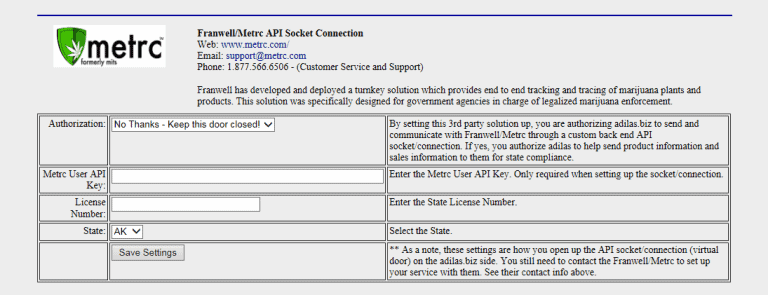 Metrc API – Multi States | Adilas