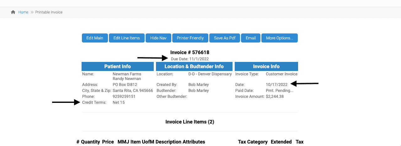 Add Due Date and Credit Terms to Invoices | Adilas